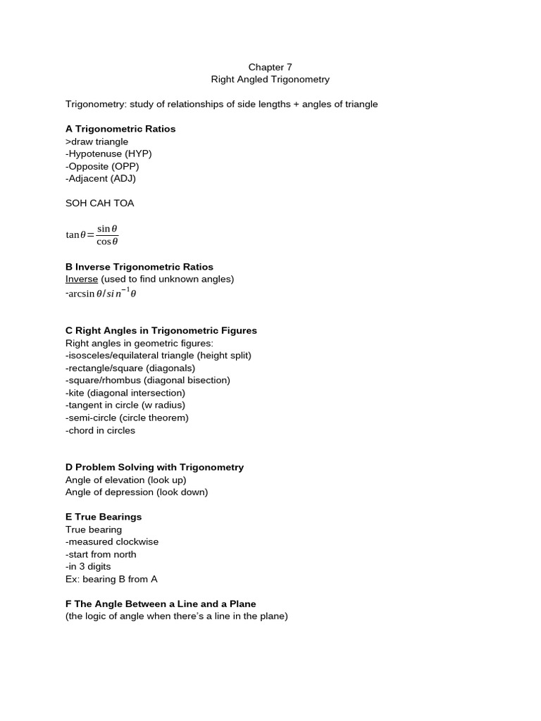 7 - Right Angled Trigonometry | PDF