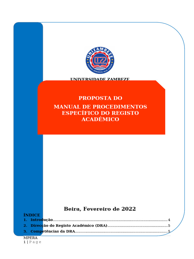 Manual de Procedimentos Específicos Do Registo Académico - Proposta ...