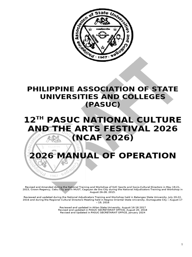 12th Ncaf Manual of Operation 1 (Draft) | PDF