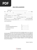 Caste and Income Self-Declaration Form | PDF