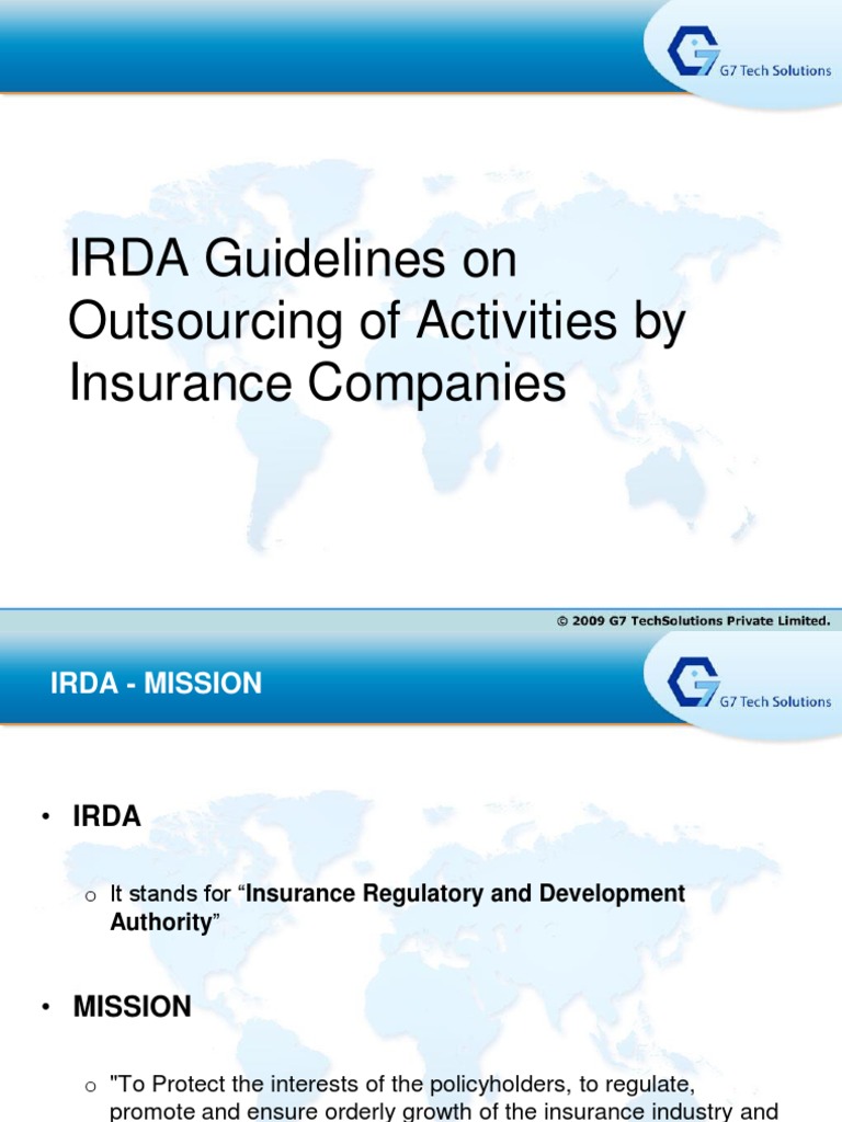 IRDA Guidelines On Outsourcing | PDF | Insurance | Risk Management