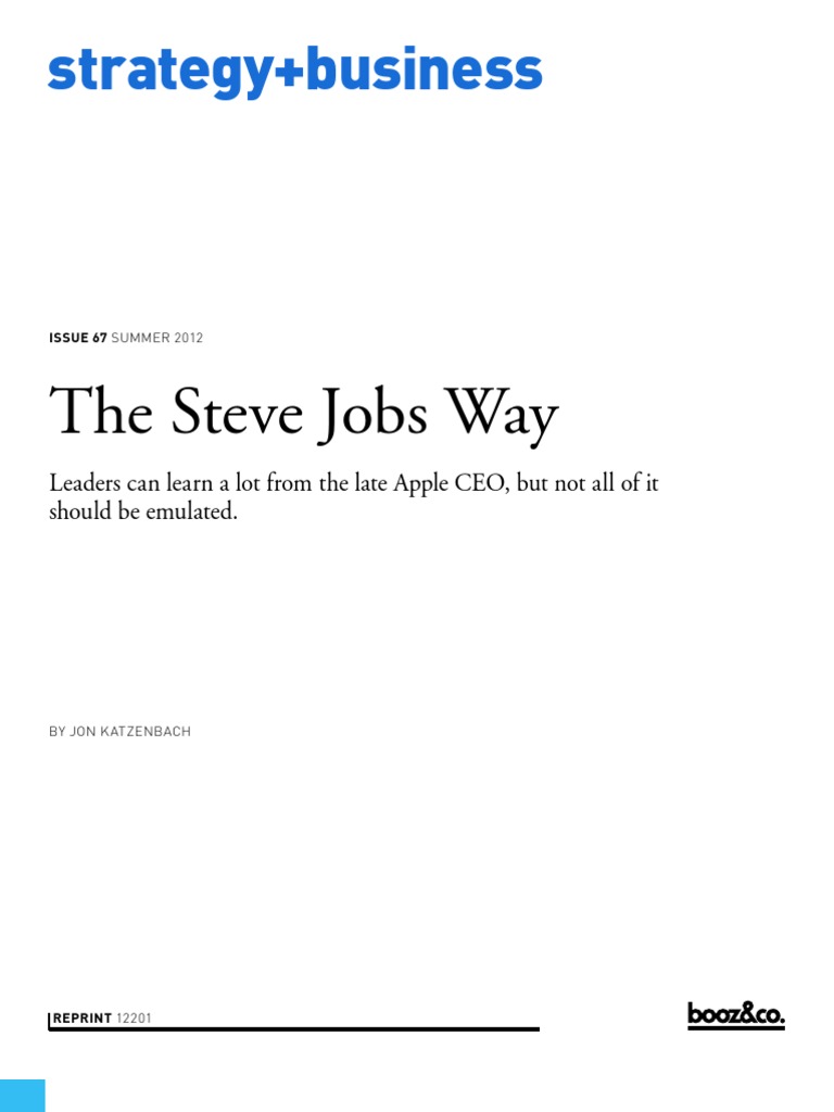 The Steve Jobs Way | PDF | Steve Jobs | Leadership