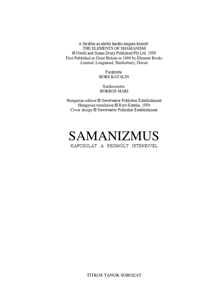 Nevill Drury - Sámánok, Látnokok (The Elements of Shamanism) | PDF