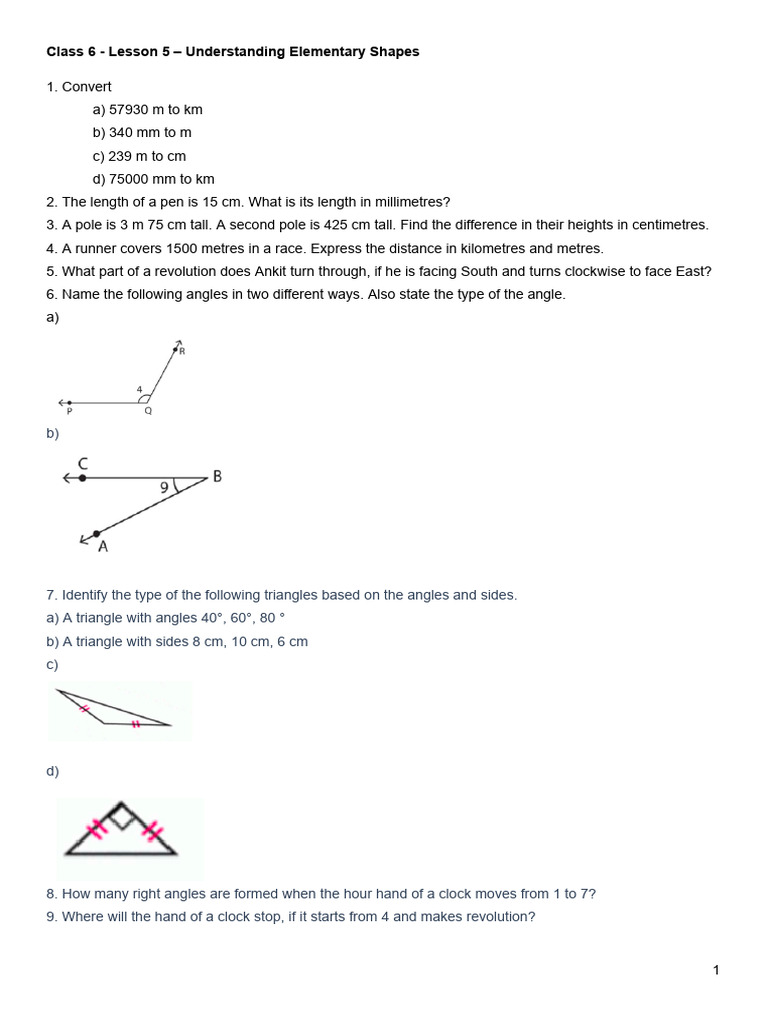 G6 - L5 - Understanding Elementary Shapes | PDF | Rectangle | Euclidean ...