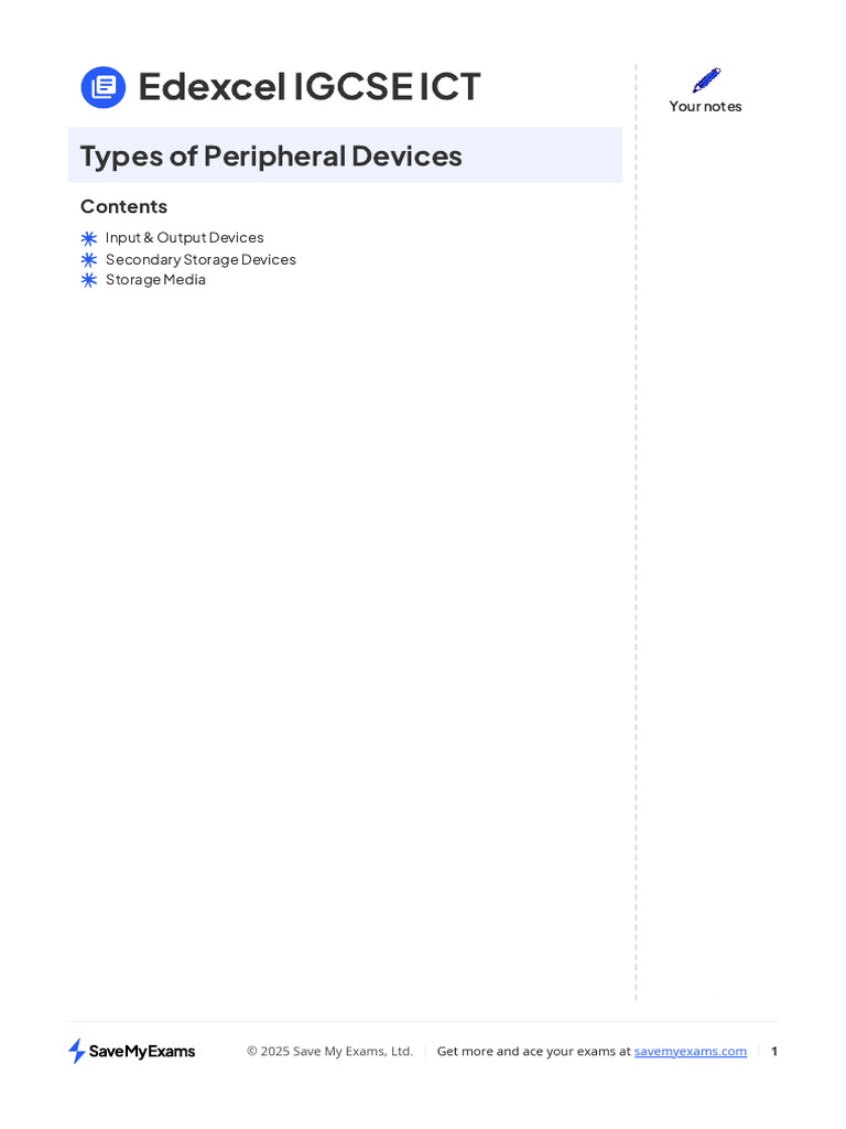 1.4 Types of Peripheral Devices | PDF | Byte | Computer Data Storage