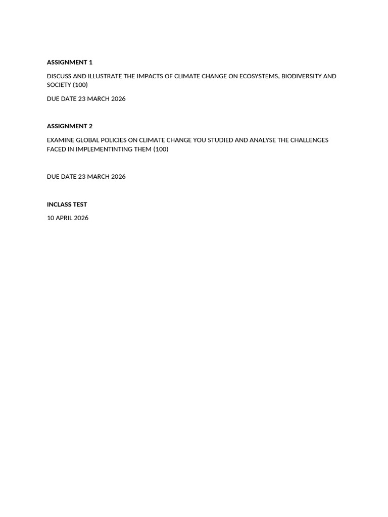 Assignments On Climatology | PDF