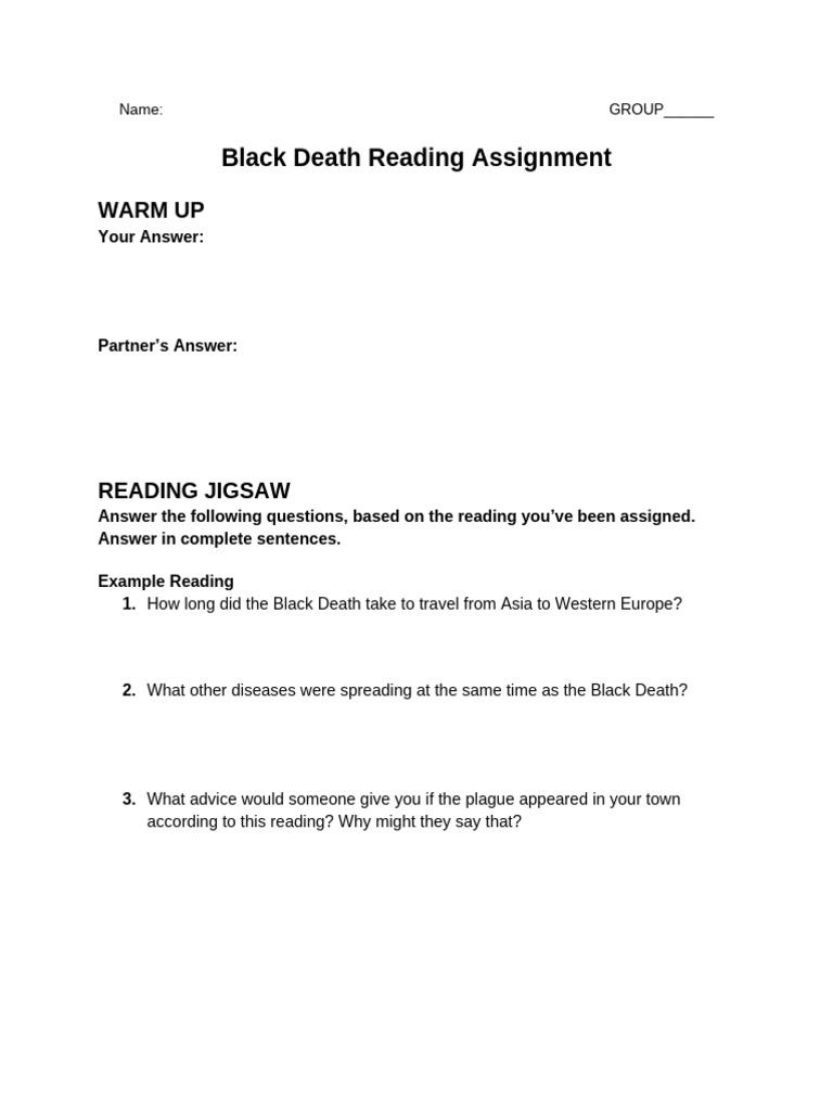 Black Death Handout | PDF