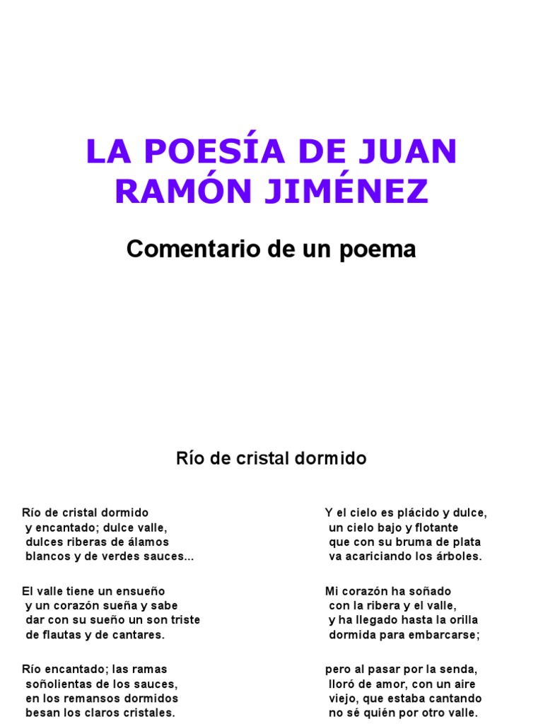 Un Poema de Juan Ramón Jiménez | PDF | Metro (poesía) | Poesía