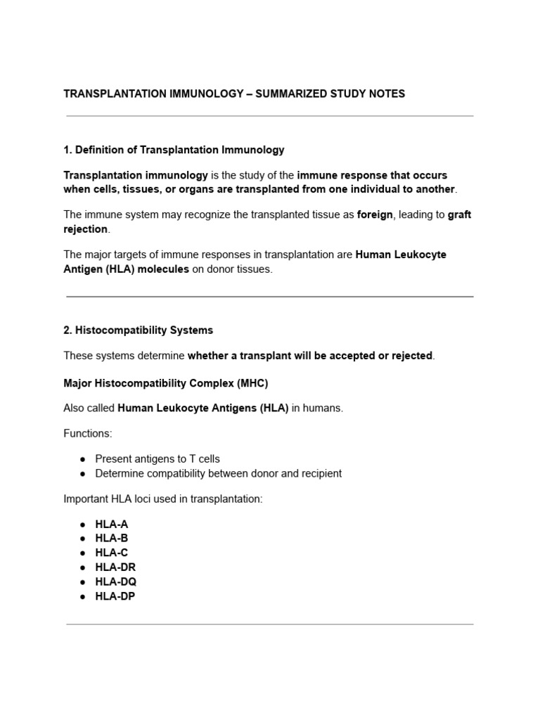 TRANSPLANTATION | PDF