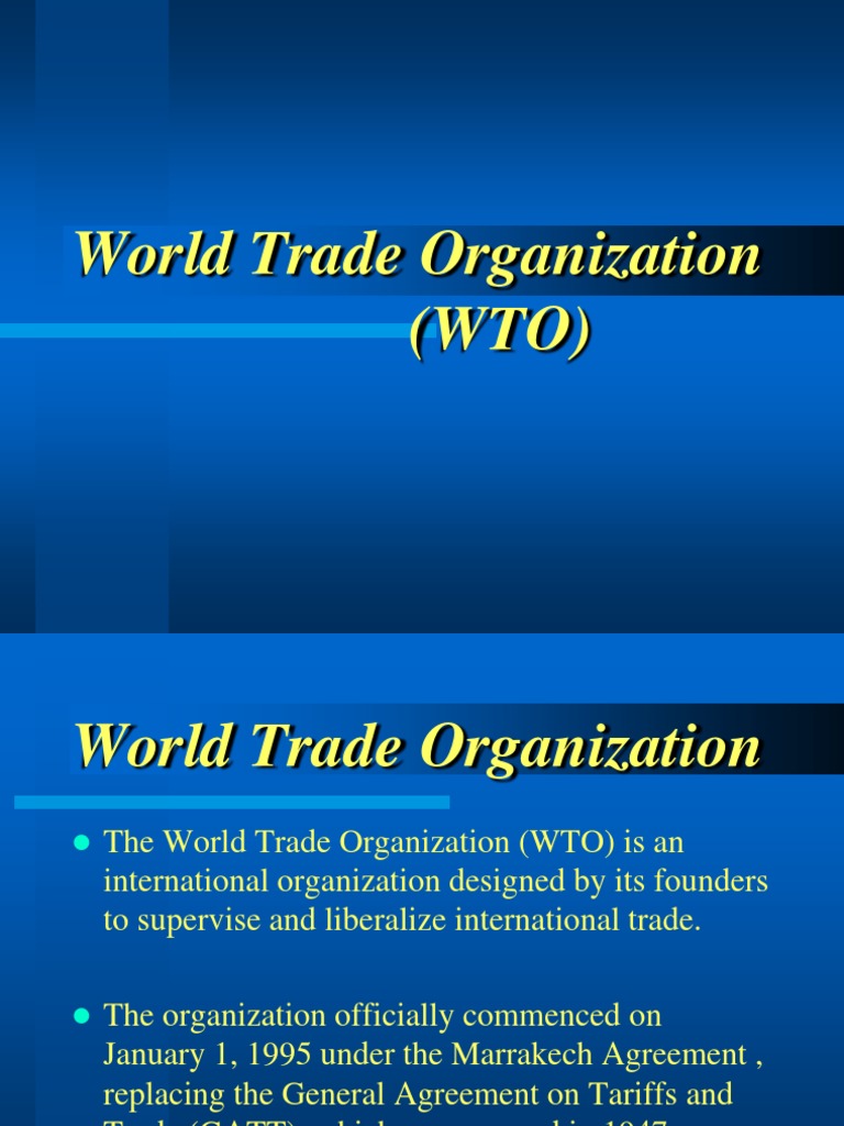 World Trade Organisation | PDF | World Trade Organization | General ...