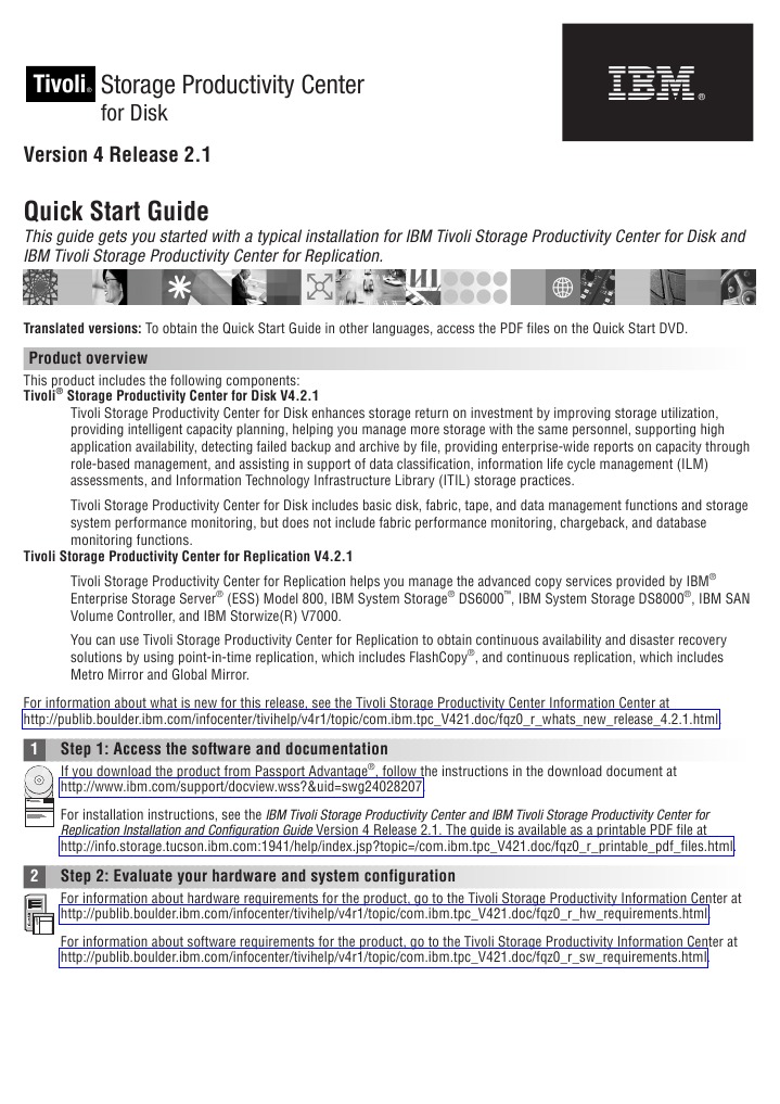 Storage Productivity Center: Quick Start Guide | PDF | Computer Data Storage | Replication ...