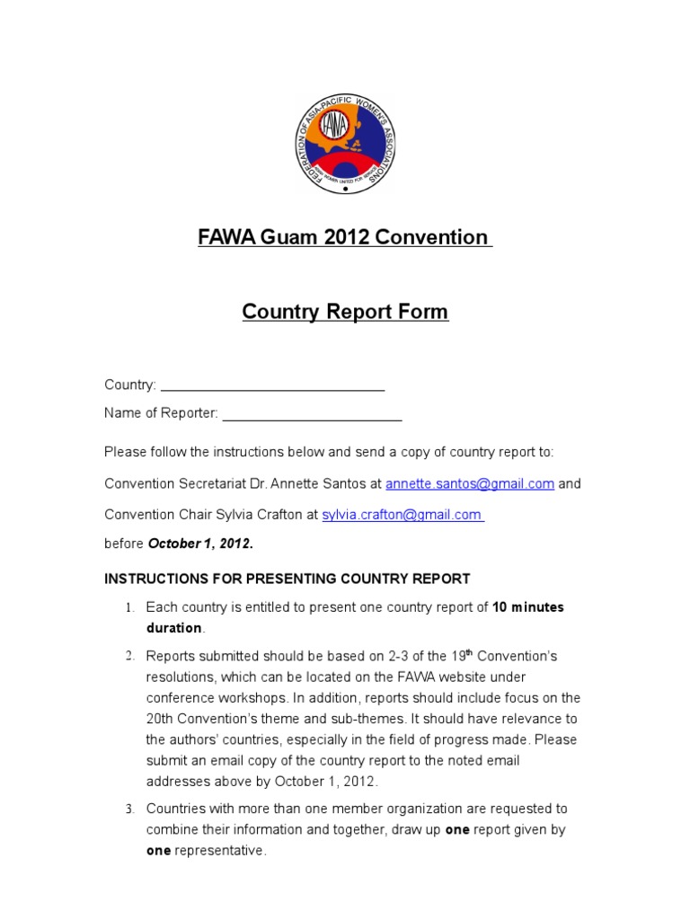 FAWA Guam 2012 Country Report Guidelines | PDF | Business | Finance ...