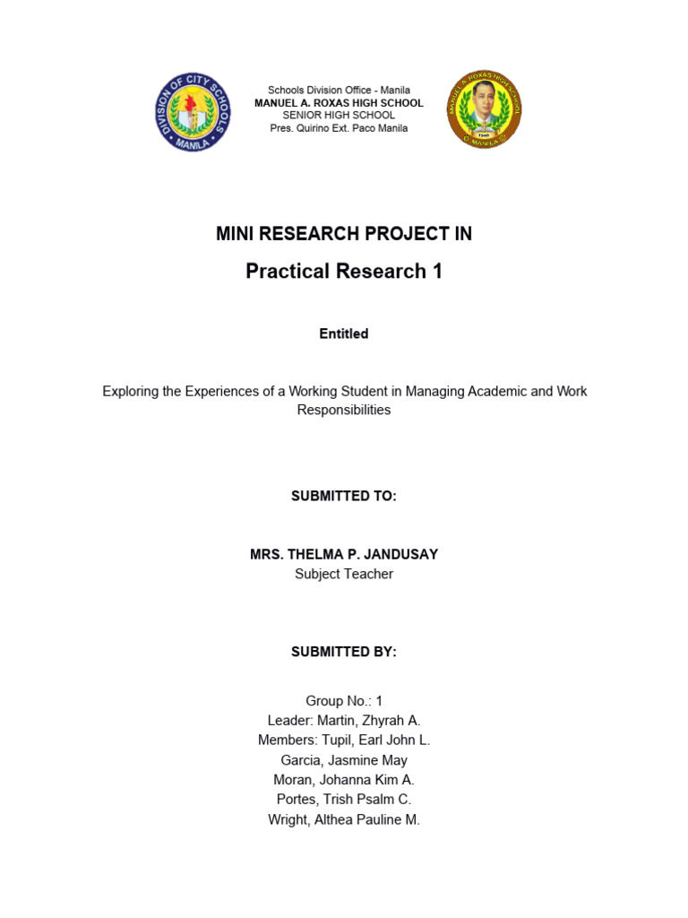 Mini Research Project Template 3 | PDF | Psychology | Cognition
