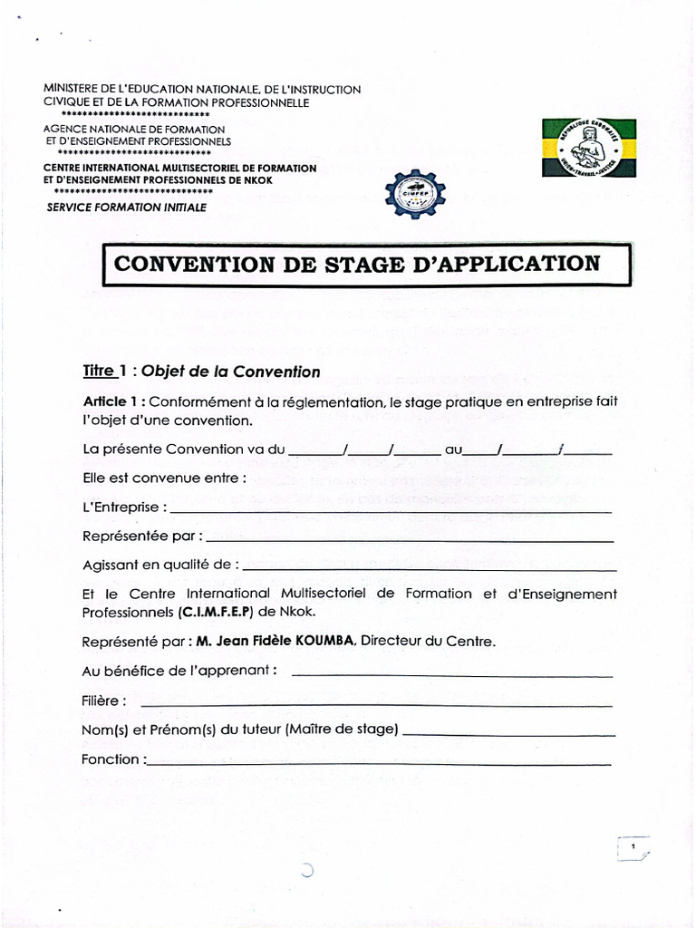 Convention de Stage 2025-2026 | PDF