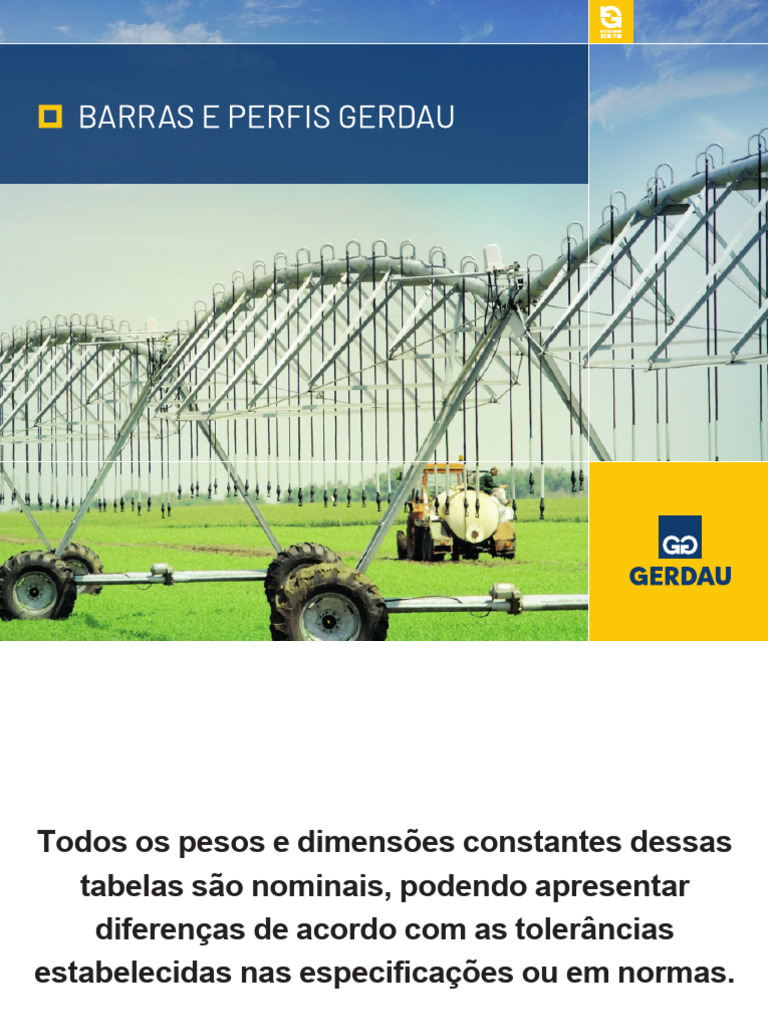 Barras e Perfis Tabela de Bolso Gerdau | PDF