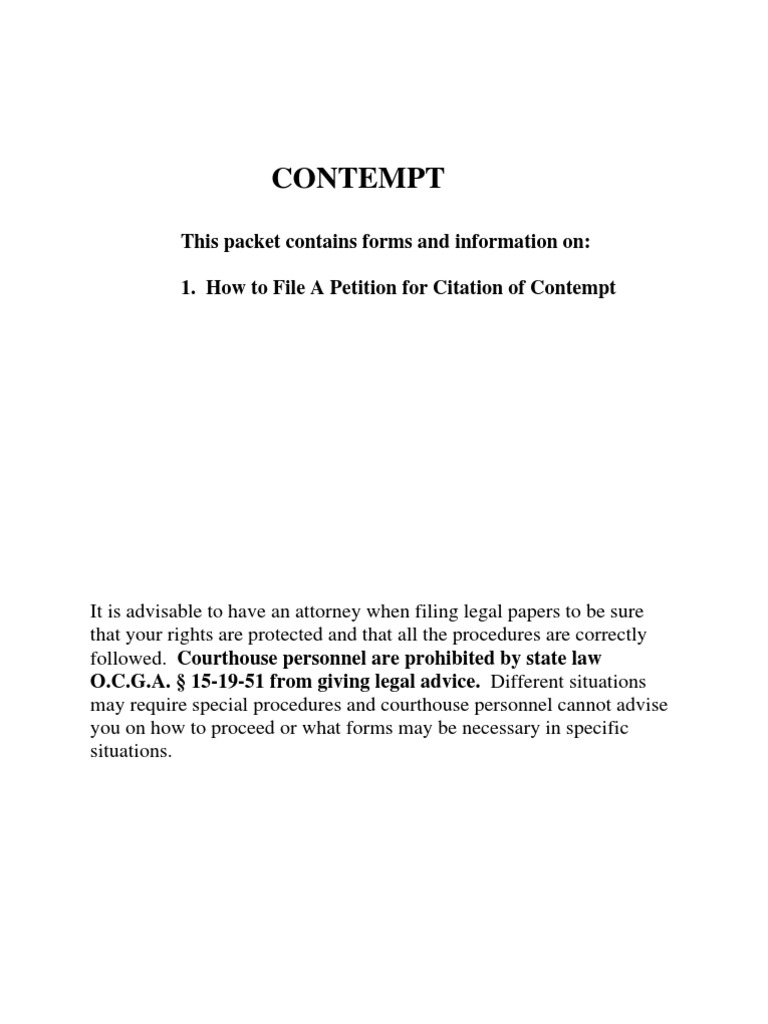 Contempt Form | PDF | Summons | Child Support