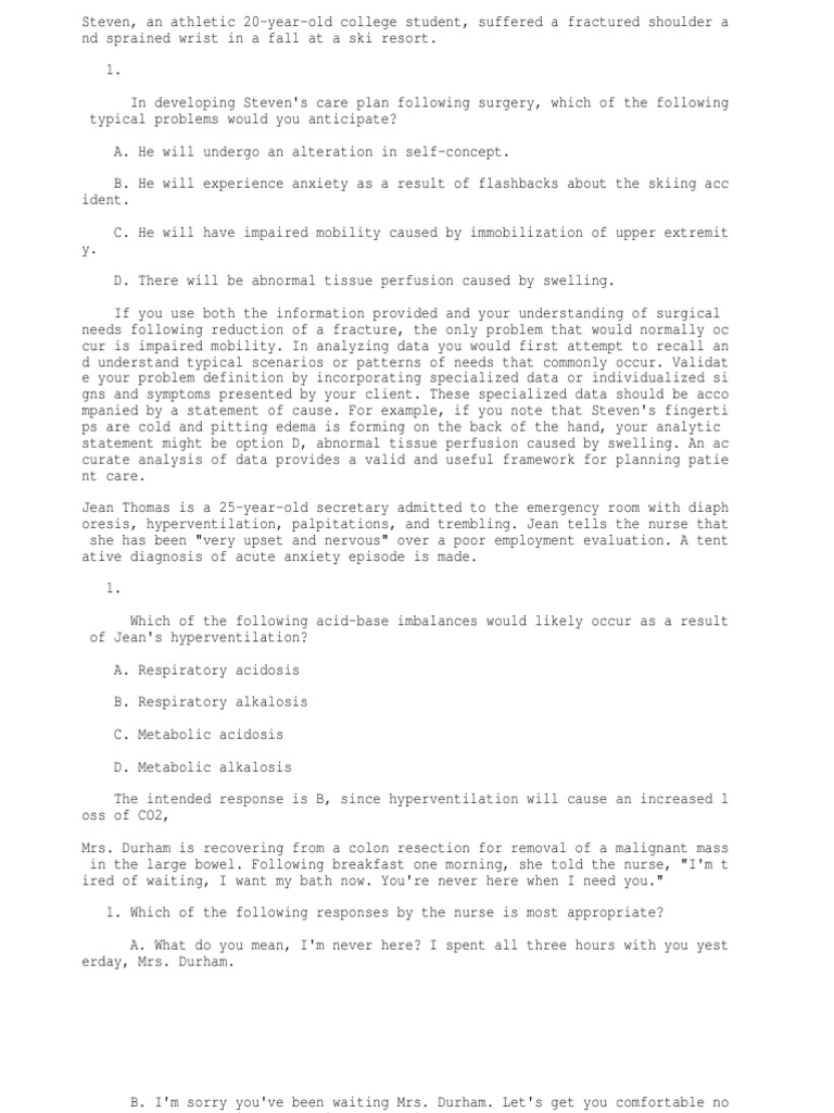 Nle Exam Samples | Download Free PDF | Hyperglycemia | Clinical Medicine