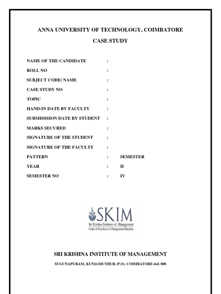 Anna University Case Study Submission | PDF