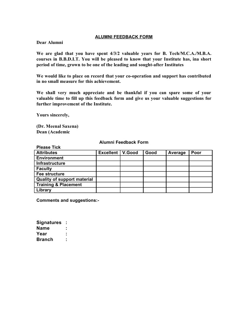 Feedback Forms | PDF | Finance & Money Management
