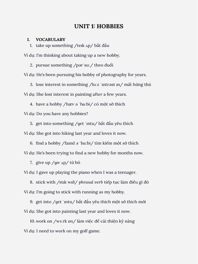 Unit 1 - Hobbies | PDF | Referee | Hobbies