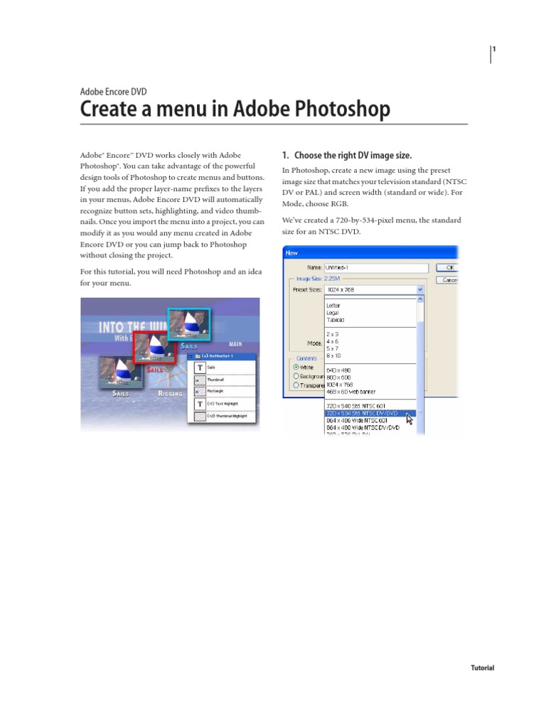 Adobe Encore DVD Menus | PDF | Adobe Photoshop | Video