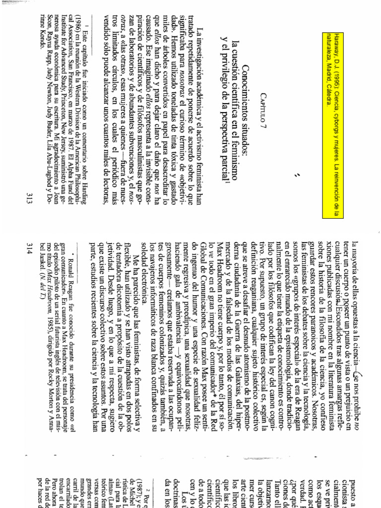Haraway Conocimientos Situados | PDF