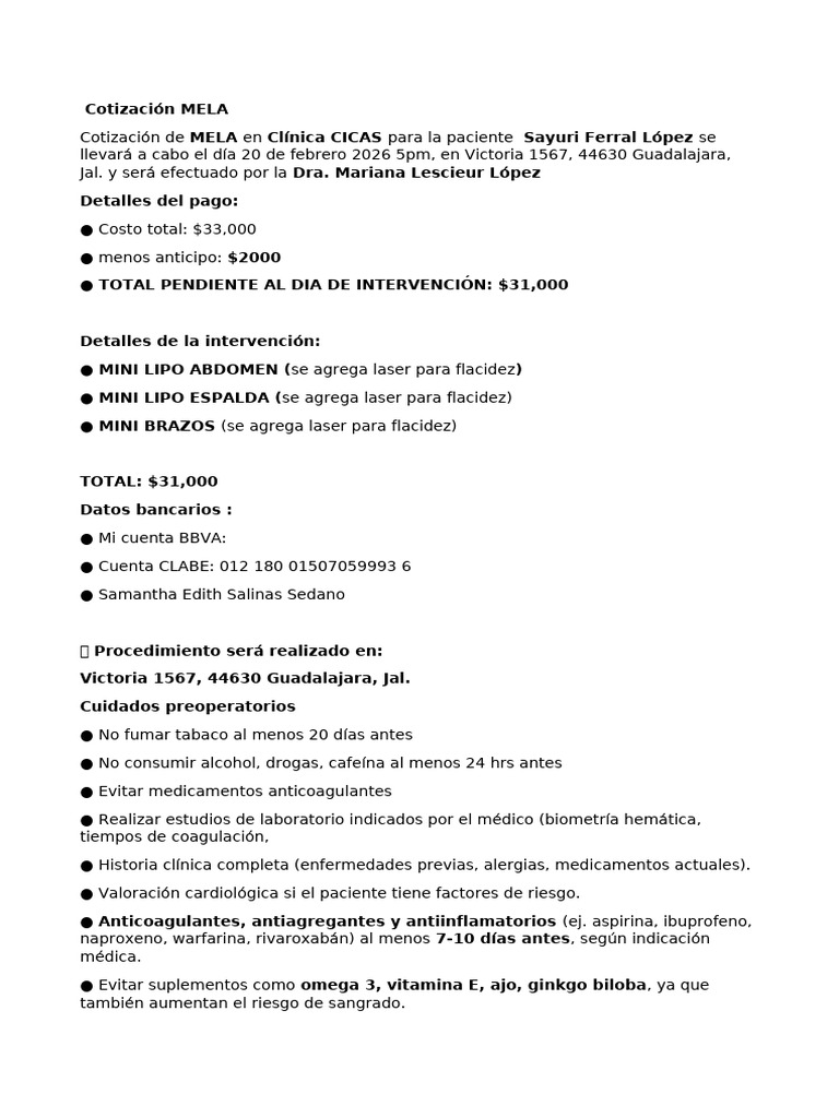 Cotización MELA | PDF