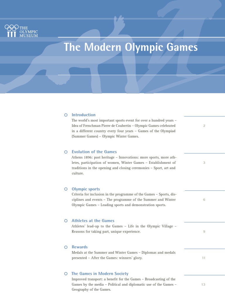 The Modern Olympic Games | PDF | Olympic Games | Olympic Sports