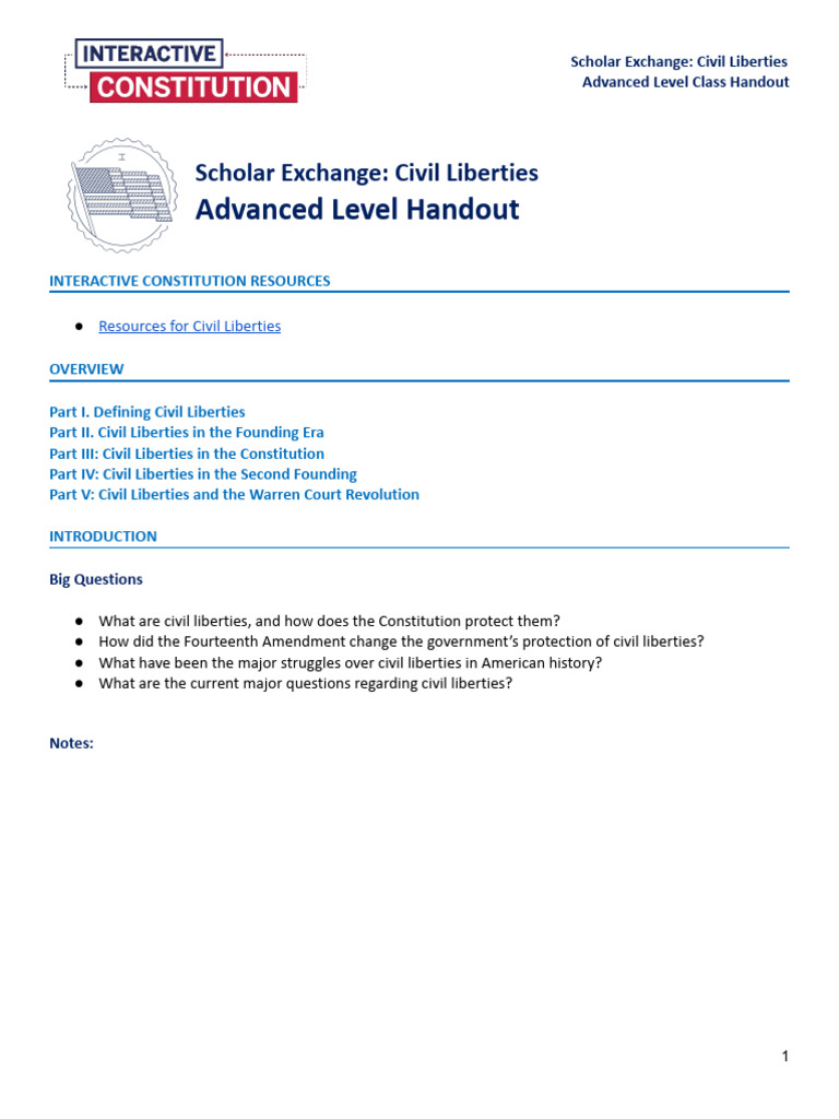 Civil+Liberties+Handout+ +advanced | PDF | Civil Liberties | United ...