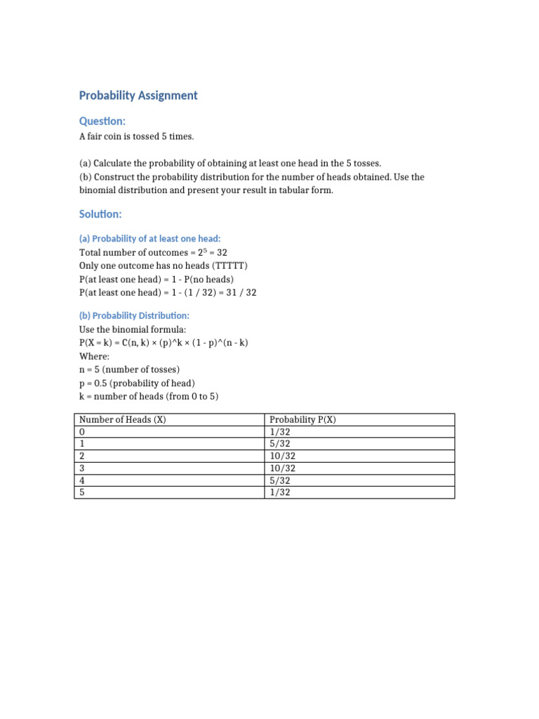 Probability Assignment | PDF