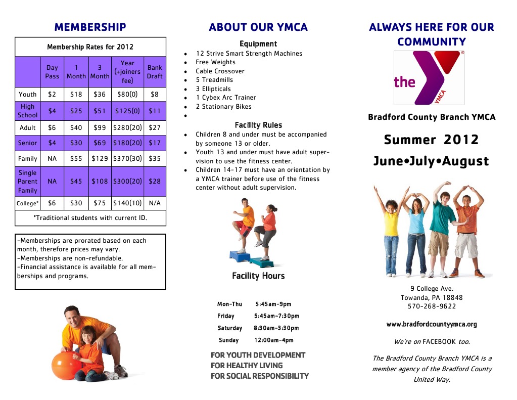 2012 Brochure | PDF | Ymca | Physical Fitness
