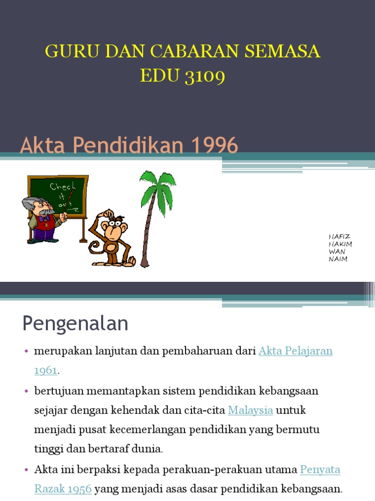 Akta Pendidikan 1996 | PDF