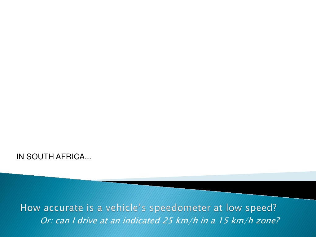 Speedometer Accuracy and Low Speed Driving | PDF | Automobiles | Transport