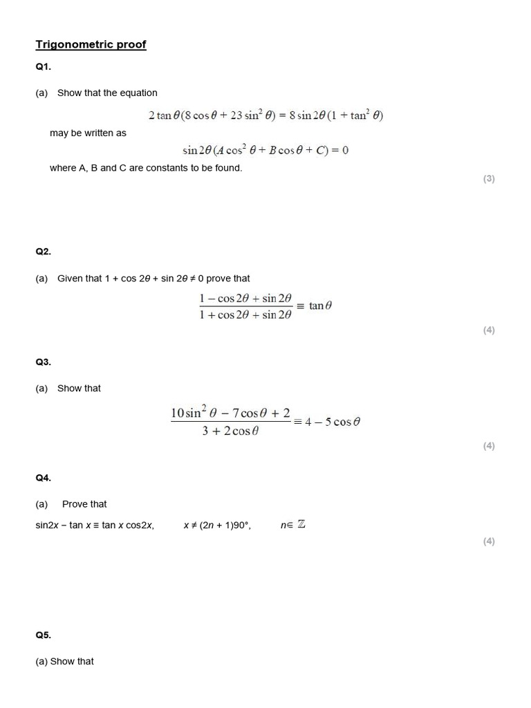 Trigonometric Proof | PDF