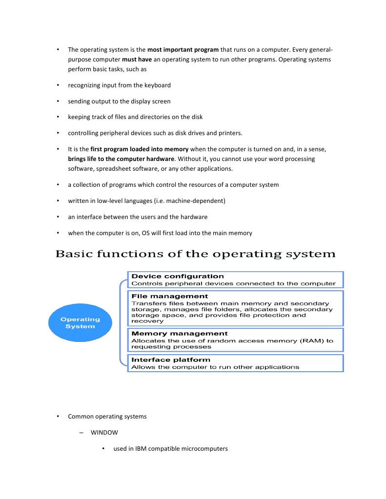 The Operating System Is The Most Important Program That Runs On A ...
