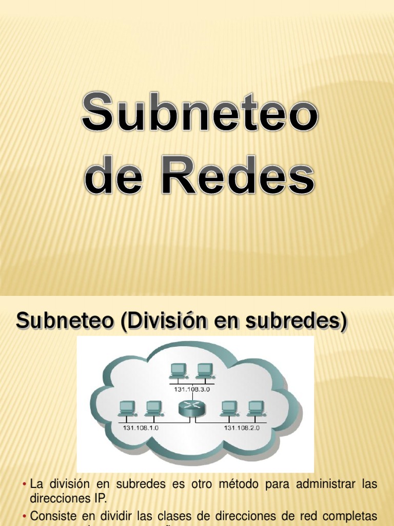 Clase de Subnetting | PDF | Dirección IP | Protocolos de internet
