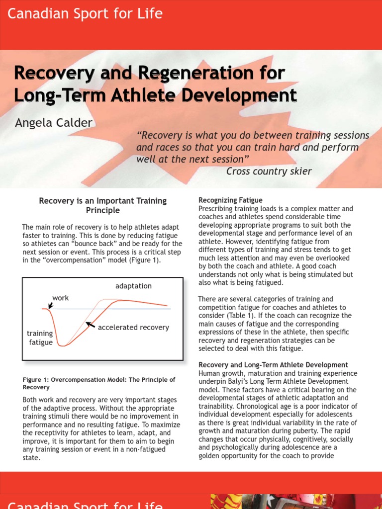 Recovery and Regeneration For Long-Term Athlete Development | PDF ...