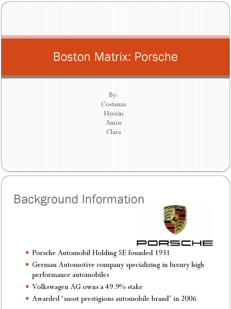 Boston Matrix - Porsche | PDF | Luxury Vehicles | Audi
