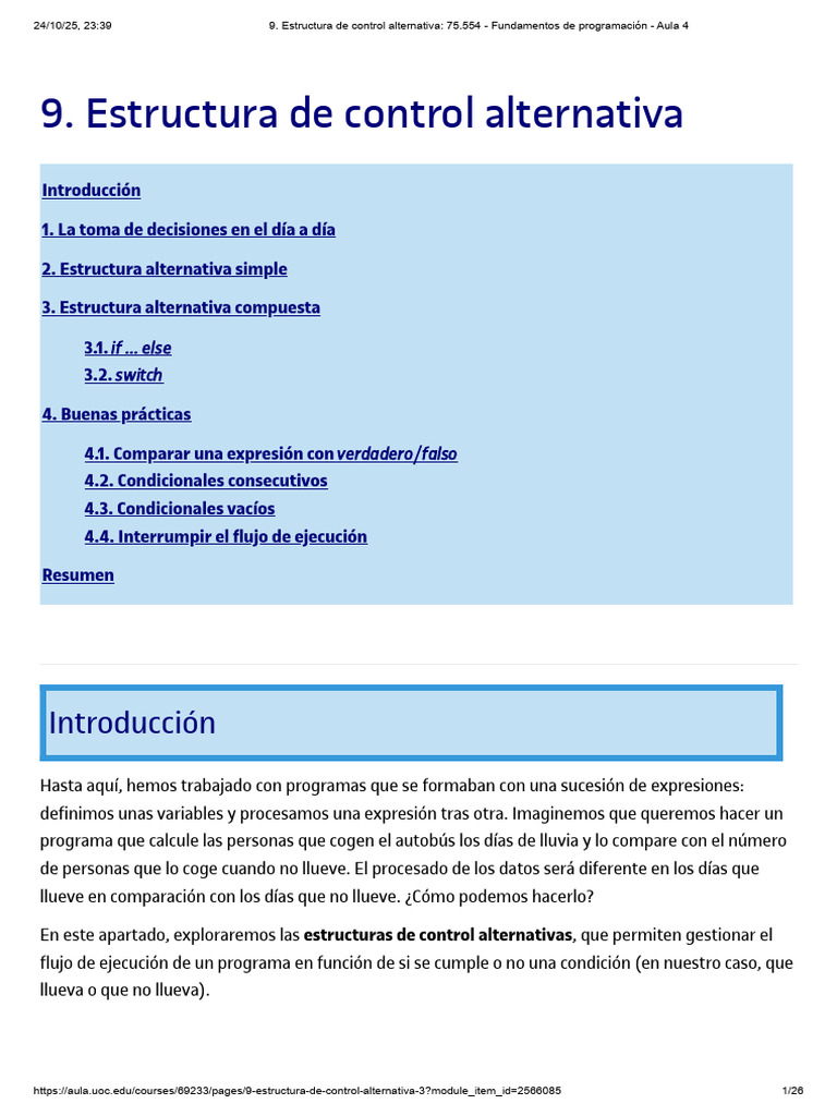 Estructura de Control Alternativa - 75.554 - Fundamentos de ...