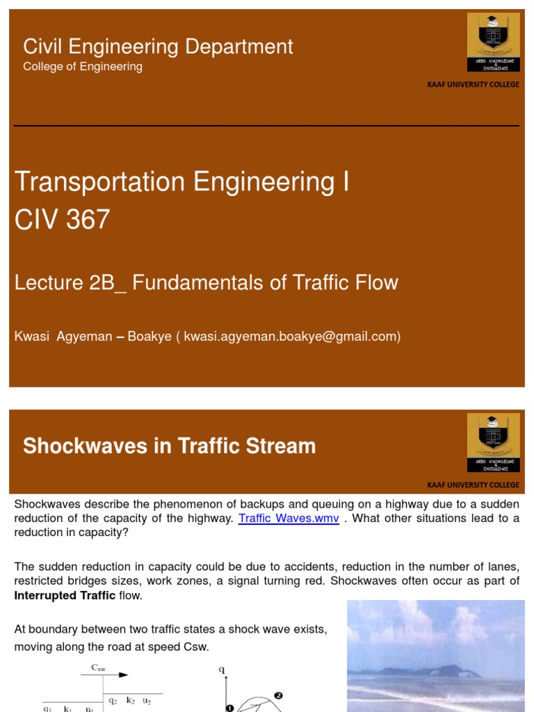 2B - Fundamentals of Traffic Flow | PDF | Shock Wave | Traffic
