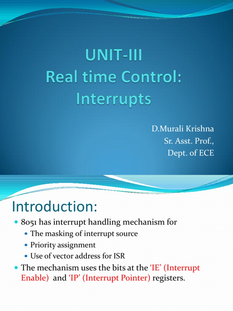 Real Time Control - Interrupts | PDF | Central Processing Unit | Latency (Engineering)