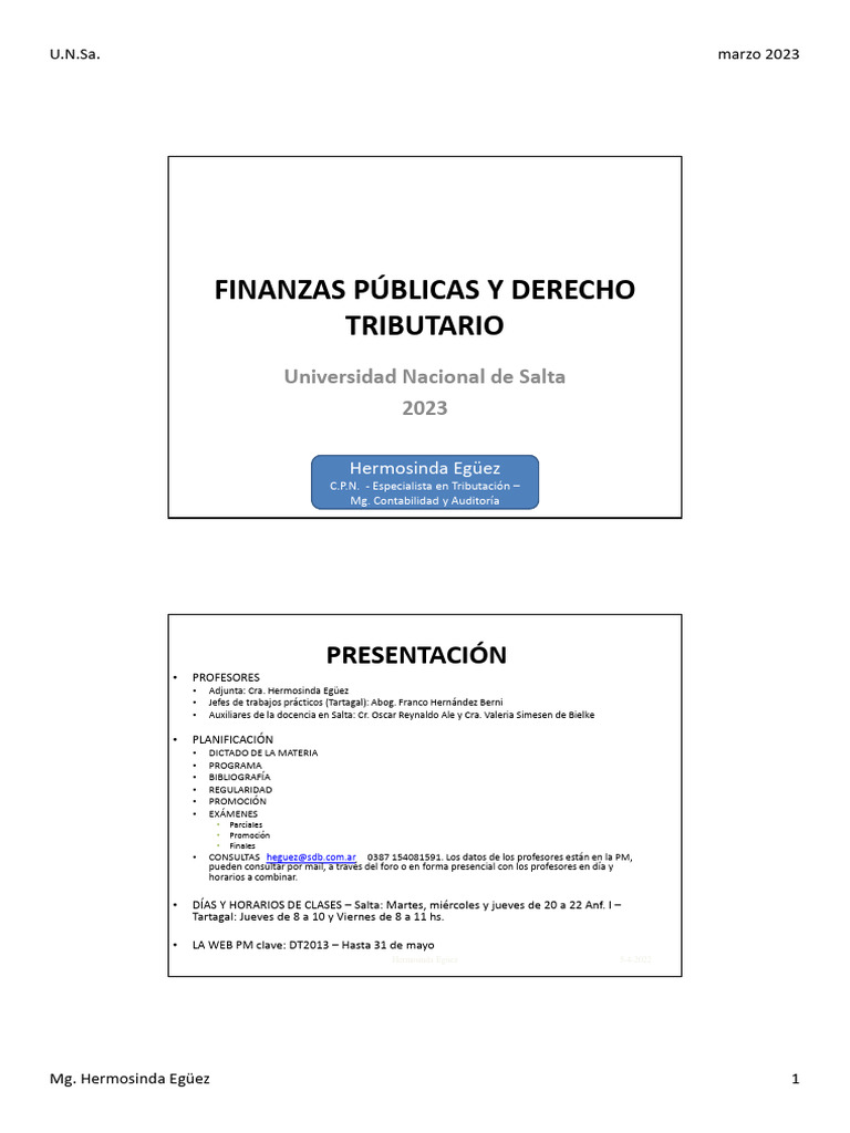 2023 FP y DT Unidades 1 - 2 y 3.PM Salta y Tartagal | PDF | Impuestos ...