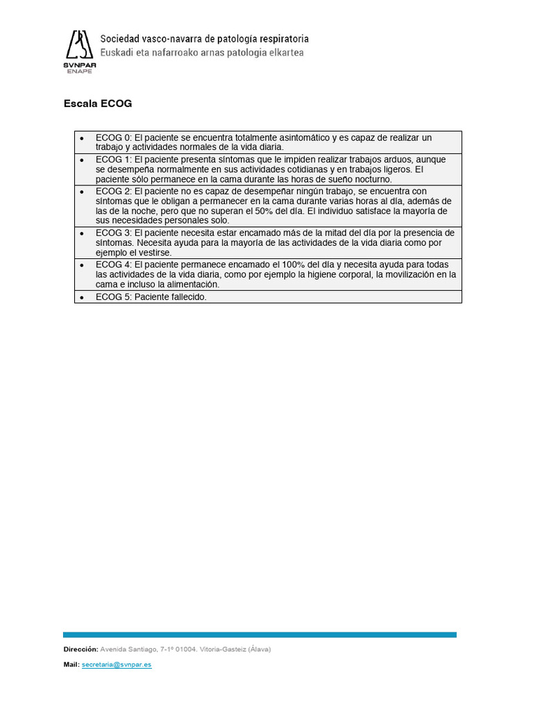 Escalas Ecog | PDF