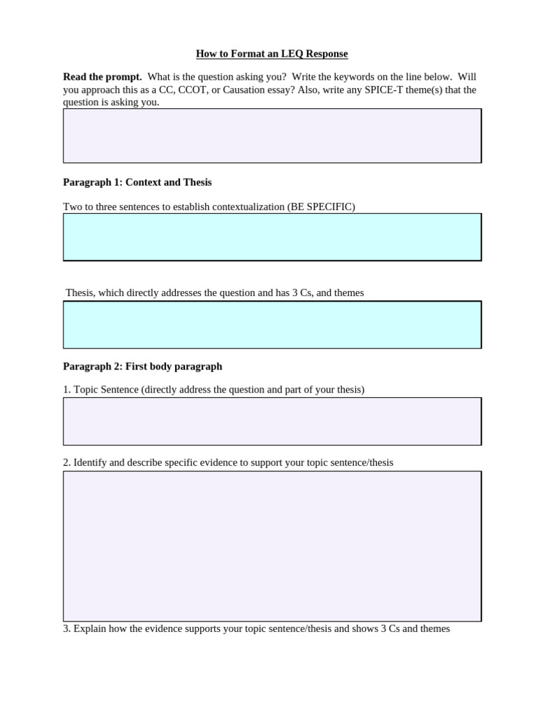 How To Format A LEQ Response | PDF