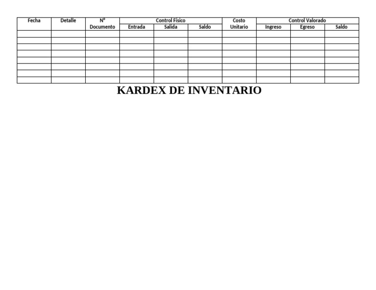 Kardex de Inventario | PDF