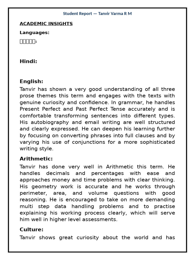 Student Reports 21 To 40 Unique | PDF | Reading Comprehension | Learning