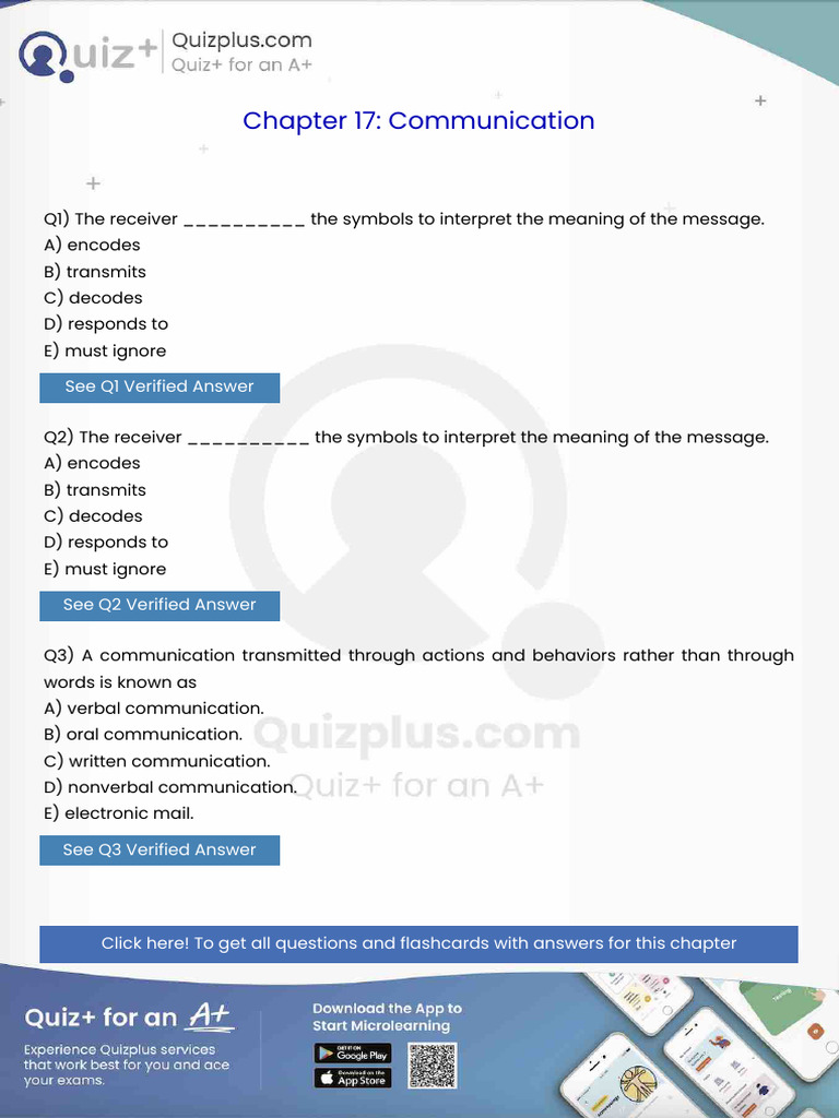The Receiver The Symbols To Interpret The Meaning of The Message | PDF ...