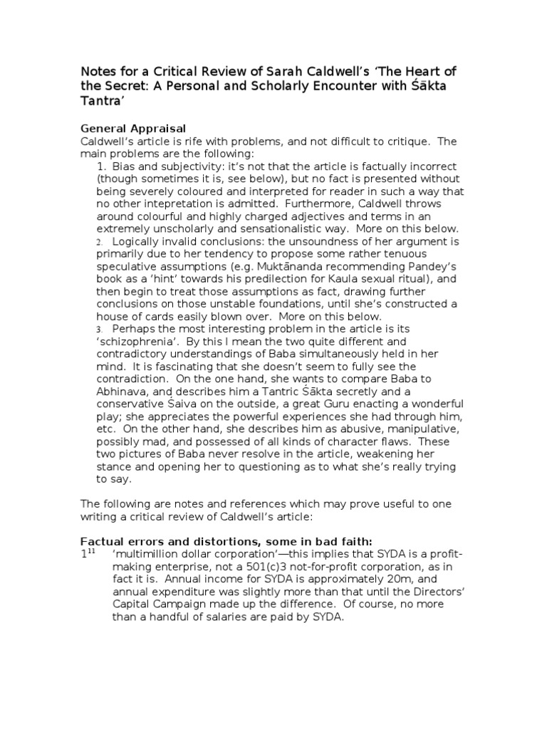 Analysis of Caldwell Article | PDF | Religion And Belief