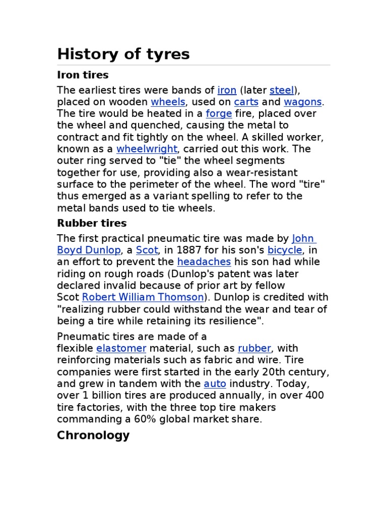 History of Tyres | PDF | Tire | Wheel