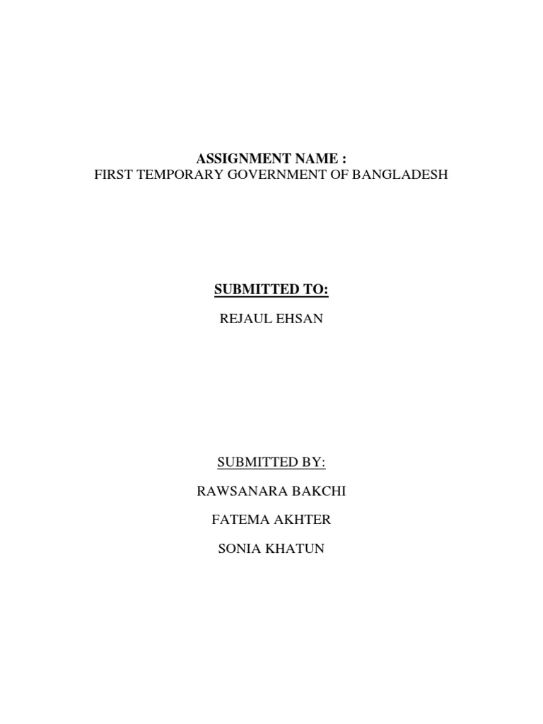 First Interim Government of Bangladesh | PDF | Bangladesh | Government